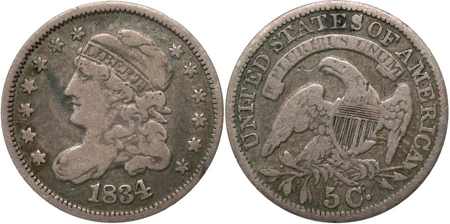 Flowing Hair, Draped and Capped Bust Half Dime Price List - Gerry ...